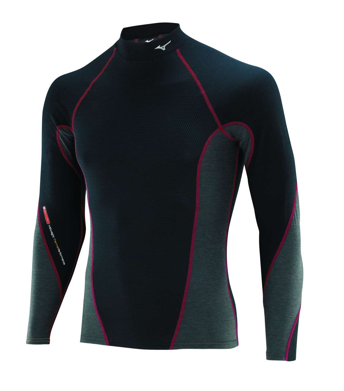 Mizuno Virtual Body Ondershirt High Neck Zwart/Rood Heren